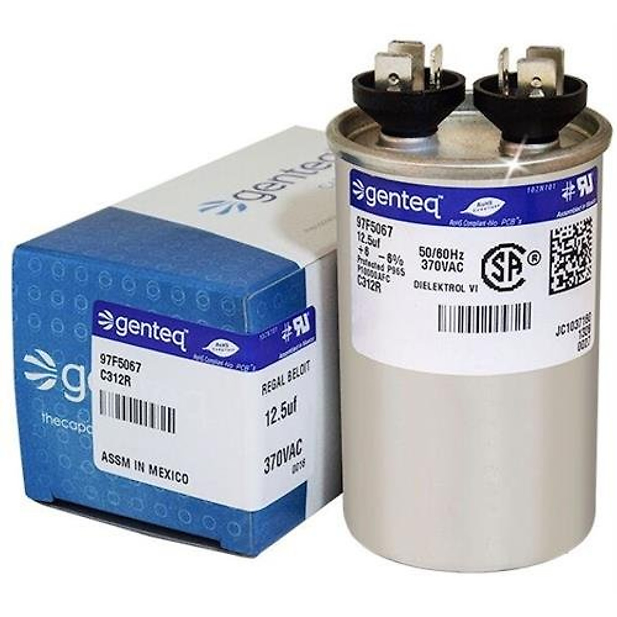 CPT0663 - 12.5 uf MFD 370 Volt VAC - American Standard Round Run Capacitor Upgrade