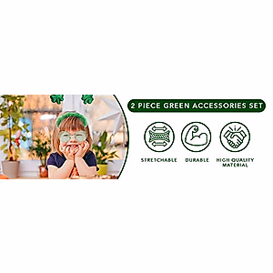 SunnyPro St Patricks Day Accessories Shamrock Headband Saint Patricks Glasses Sunglasses
