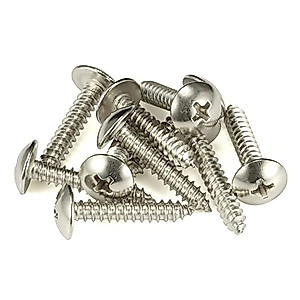 #14 x 1" Truss Head Self Tapping Wood Screws Sheet Metal Screws, 304 Stainless Steel 18-8, 25 PCS