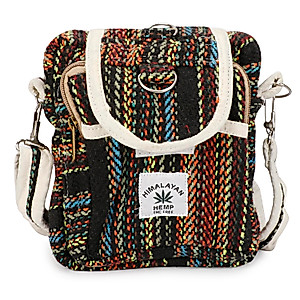 LONGING TO BUY Hemp Sling Bag, Hemp Eco-Freindly Crossbody Bag For Men And Women (Multi-Black)