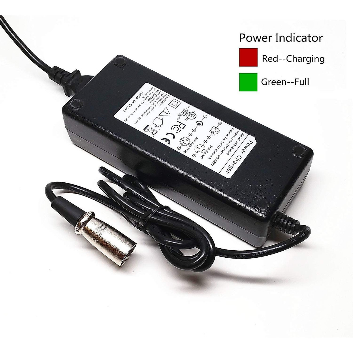 Yustda 24V 4A Battery Charger for Golden Companion I (GC240) / II 3-Wheel (GC340) / II 4-Wheel (GC440) / Compass Sport (GP605SS/GP605CC)