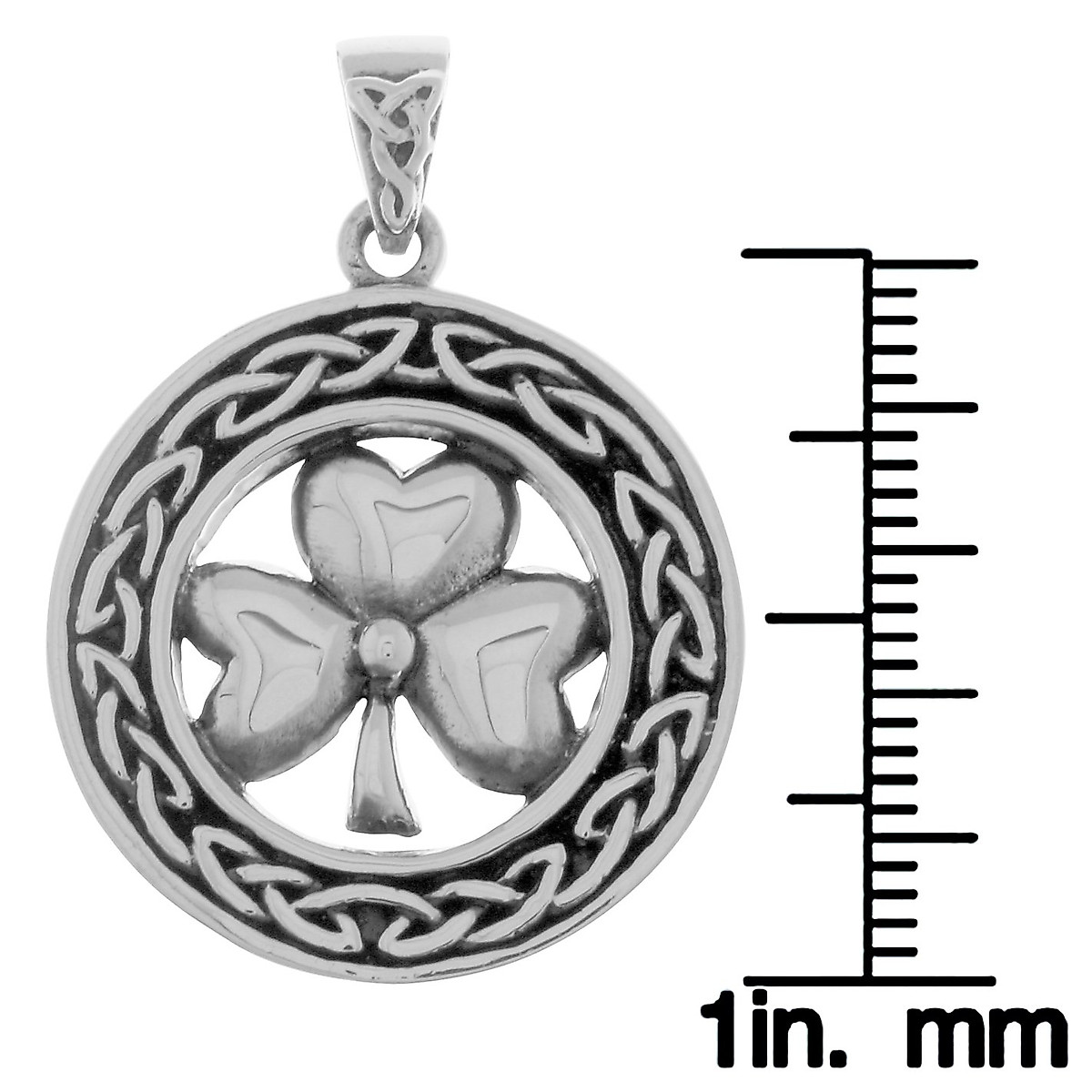 Jewelry Trends Celtic Good Luck Clover Shamrock Sterling Silver Pendant