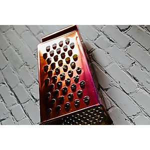 Large Stainless Steel 4 Sides Grater Slicer with Handle, Multifunctional Cutter Planing for Ginger, Garlic, Cucumbers, Carrots, Cheese, Potato, Ergonomic Design Kitchen Gadgets Accessories Gold