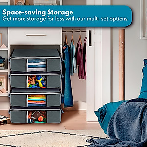 NAJHOM Sheet Organizers and Storage - 8 Pack Closet Storage Bins Extra Large Capacity Storage Bags for Clothes Waterproof Blanket Storage Bags