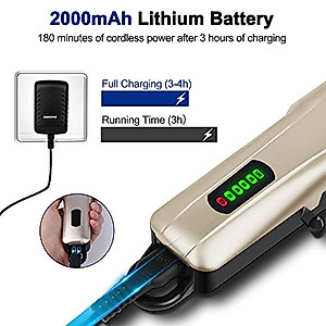 AIBORS Dog Clippers for Grooming for Thick Coats, Low Noise Cordless Professional Heavy Duty Dog Grooming Kit, Pet Hair Grooming Clippers,Dog Shaver for Small Large Dogs Cats Pets