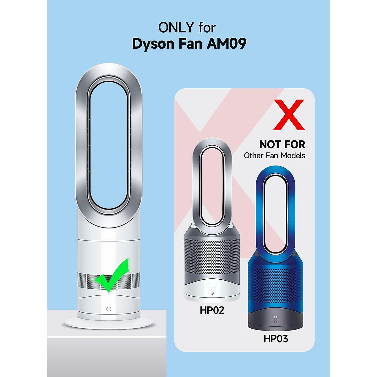 New Replacement Remote Control for Dÿson AM09 Hot + Cool Heater Tower Fan (Silver), Not for White Remote