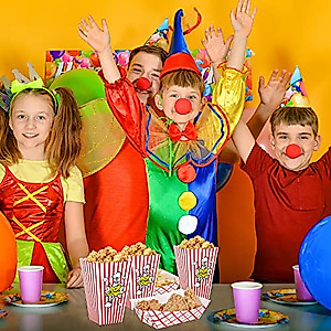 Sawysine 72 PCS Movie Party Supplies Include 36 Pcs Movie Night Popcorn Boxes and 36 Pcs Paper Food Trays Plastic Red White Striped Classic Popcorn Containers for Movie Night Theater Carnival Circus