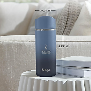 Ninja, Travel Mug, Sip Perfect 16oz, Brings Hot Drinks to Sippable Temperature in Minutes, Stainless Steel, Leak Proof, Dishwasher Safe, Metal Insulated Tumbler, Navy, DW1603NV