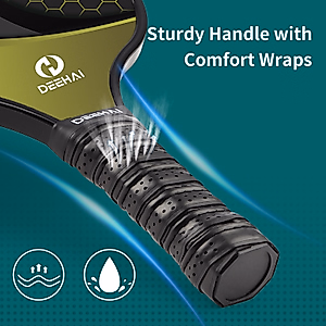 DeeHai Pickleball Paddles 4 Pack- Premium Rackets Fiber Face & Polymer Honeycomb Core Pickleball Set Includes Pickleball Paddles + Pickleball Balls + 1 Bag