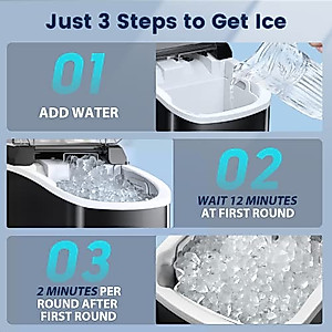 Nugget Ice Maker Countertop, FREE VILLAGE Pebble Ice Maker Machine, 33Lbs/Day, Self-Cleaning & Quiet, Portable Ice Machine with 1.2Qt Water Reservoir, Ice Scoop and Basket for Home Office Party RV