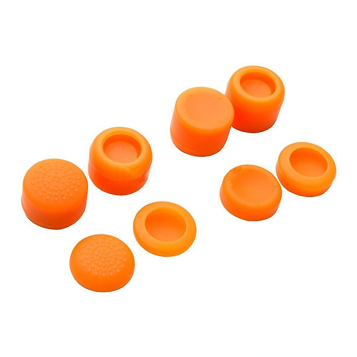 Pack of 8 pcs Analog Controller Gamepad Raised Antislip Thumb Stick Grips Thumbsticks Joystick Cap Cover for PS5, PS4, PS3, Switch Pro, Xbox one, Xbox 360, Wii U, PS2 Controller (Orange)