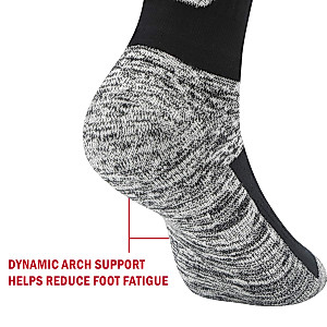 YUEDGE 5 Pairs Breathable Cotton Terry Cushioned Crew Athletic Socks Walking Hiking Socks Padded Thermal Work Boot Socks for Men 9-11