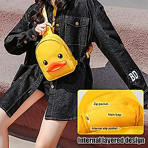 Cartoon Duck Crossbody Chest Backpack - Sturdy Durable Sling Bag Shoulder Bag Multipurpose Chest Bag Adjustable Shoulder Straps Easy Clean Suitable for Daily,Travel,School