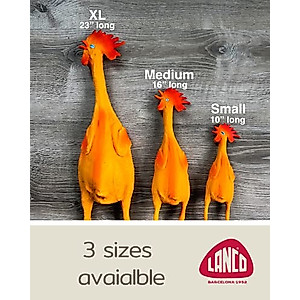 Rubber Chicken Dog Toys - Natural Rubber (Latex) - Lead-Free Chemical-Free - Handpainted - Soft Unstuffed Squeaky (X Large)