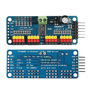 Dorhea 4PCS PCA9685 16 Channel 12 Bit PWM Servo Driver Board IIC Interface PCA9685 Module Controller Compatible with Raspberry Pi
