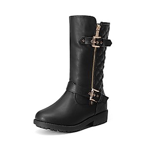 DREAM PAIRS Girls Little Kid Knice Black Knee High Winter Motorcycle Riding Boots Size 3 M US Little Kid