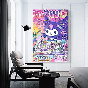 ERERT Cute Posters Kuromi Anime Poster Canvas Art Poster and Wall Art Picture Print Modern Family Bedroom Decor Posters 12x18inch(30x45cm)