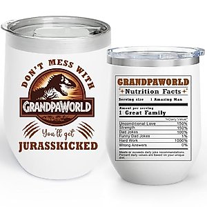 Don't Mess with Grandpaworld Tumbler, Nutrition Facts Tumblers for Grandpa, Gift for Father’s Day or Birthday