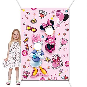 Cartoon Mouse Face in Hole Photo Banner Backdrop Mouse Theme Birthday Party Decorations Kids Baby Shower Birthday Party Funny Games Supplies Mouse Backdrop Photography Props