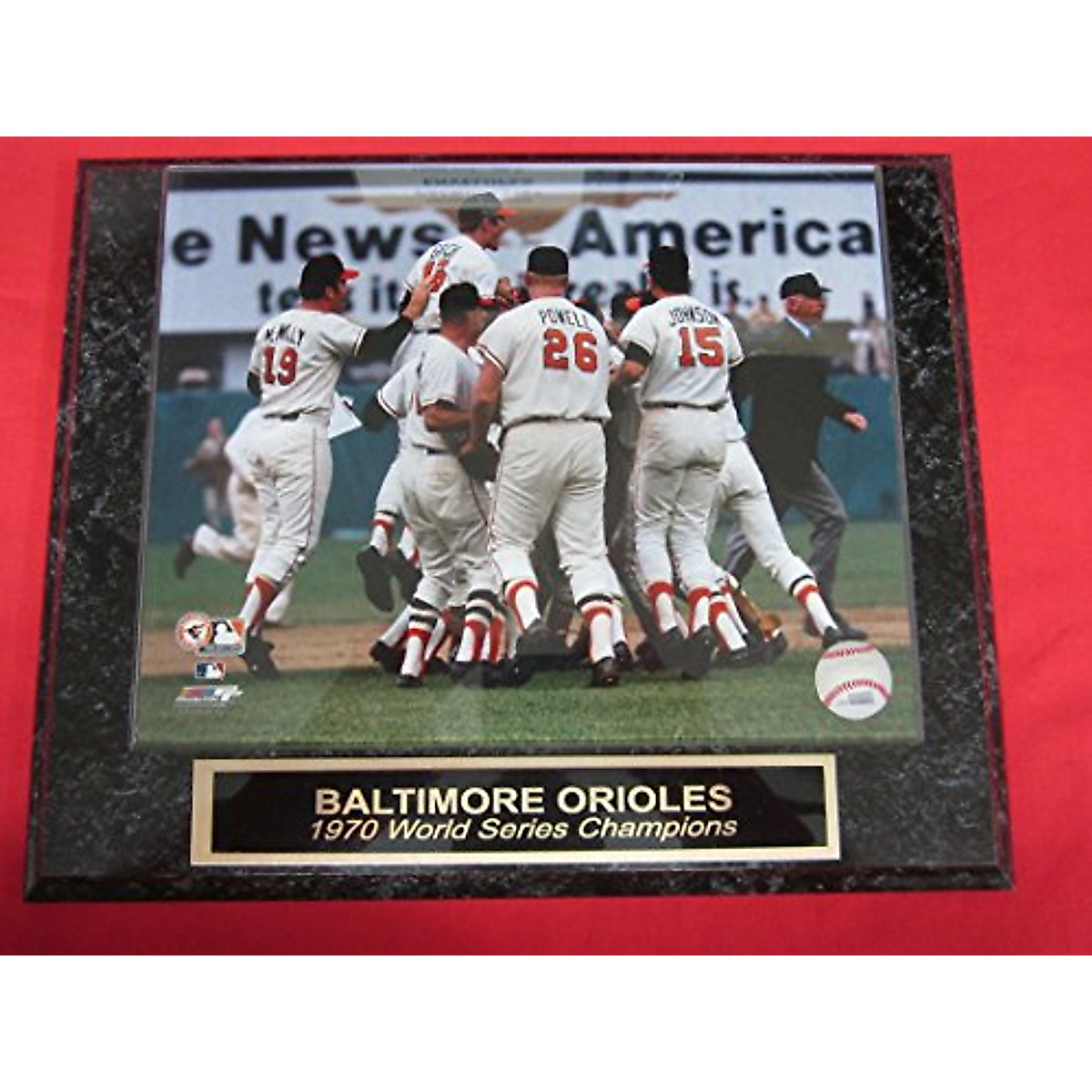 1970 Orioles World Series Champions Collector Plaque w/8x10 Celebration Photo