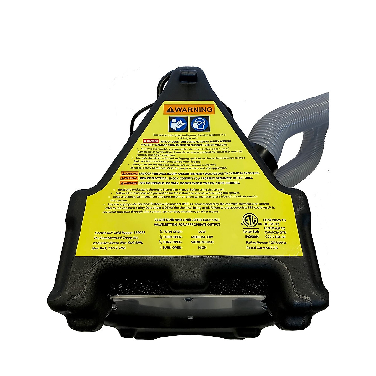 Smith Performance Sprayers Smith ULV (1.7 Gal) Electric Cold Fogger, 110V, Model ULV17, Atomizer Mist, Spraying for Home, Hotel, School, Yard