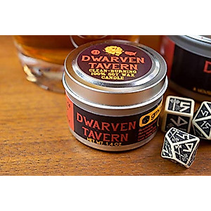 Dwarven Tavern Gaming Candle Soy Camping Whiskey Smoke Candle 1.4 oz. Geek Gift for Tabletop RPG DND Gamer