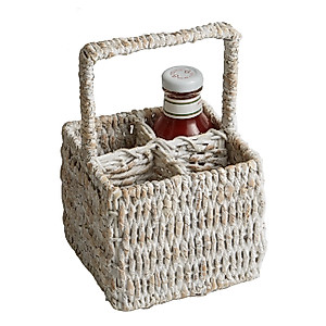 Woodard & Charles Whitewash Abaca Condiment Caddy