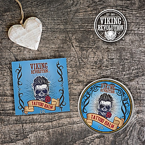 Viking Revolution Tattoo Care Balm for Before, During & Post Tattoo Safe, Natural Tattoo Aftercare Cream Moisturizing Lotion to Promote Skin Healing, Skin Moisturizer, (2oz,1 Pack)