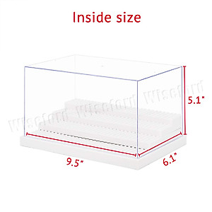 Tingacraft Acrylic Display Case (9.5 x 6.1 x 5.1 inch) Clear Box for Minifigures, White