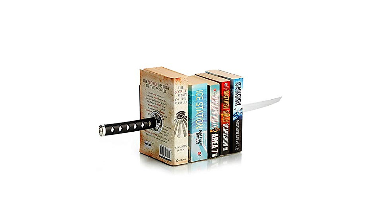 Katana Book Ends: Unique Modern Metal Decorative Bookends