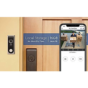 Lorex 1080p Wi-Fi Video Doorbell Security Camera with Motion Detection, Smart Security Lighting, IR Night Vision, Ultra Wide Angle Lens & 2-Way Talk – Includes 16GB SD Card [Requires Wiring]