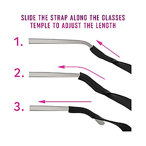 SQV Eyeglasses Holder Strap Premium Soft Neoprene Adjustable Sport Eyeglasses Holder for Men & Women - Glasses Cord Lanyard - Eyeglass Retainer (2, Black)