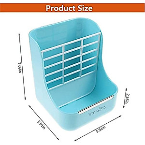 2 in 1 Food Hay Feeder for Guinea Pig, Rabbit Feeder, Indoor Hay Feeder for Guinea Pig, Rabbit, Chinchilla, Feeder Bowls Use for Grass & Food (Blue)