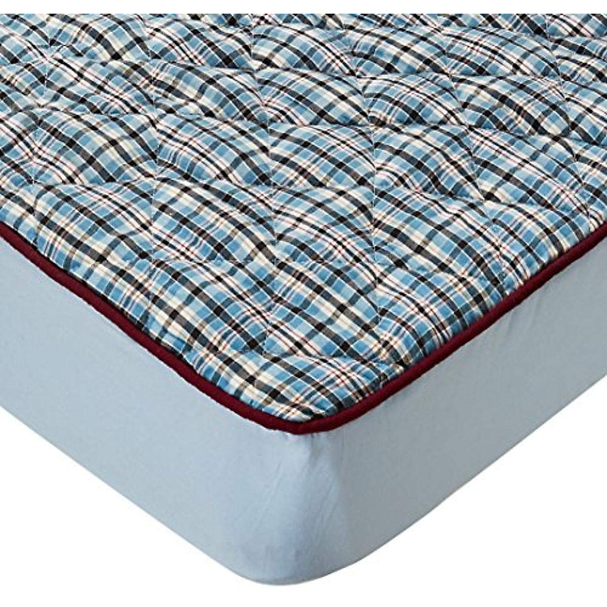 Bacati - Blue Stripes and Plaids Quilted - 2 Pack Crib Fitted Sheet