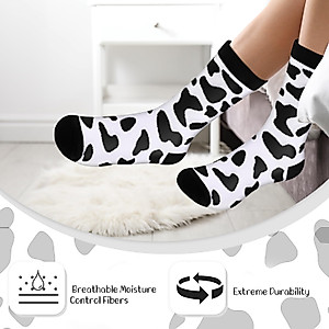 Uiifan 6 Pcs Cow Gifts for Women 20 oz Stainless Steel Tumbler Throw Blanket Sock Birthday Gifts for Animal Lover(Black Cow)