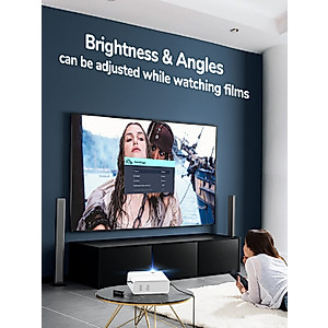 4K Projector, Projector with WiFi and Bluetooth, Portable Movie Projector with Remote, Home Theater Video Projector Compatible with HDMI, USB, MicroSD, Laptop, iOS & Android