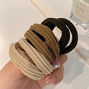 OSP 10 PCS No Damage, No Break, Super Soft and Comfy Hair Tie Scrunchies For Fine, Thin, and Thick Hair (Neutral/Nude)