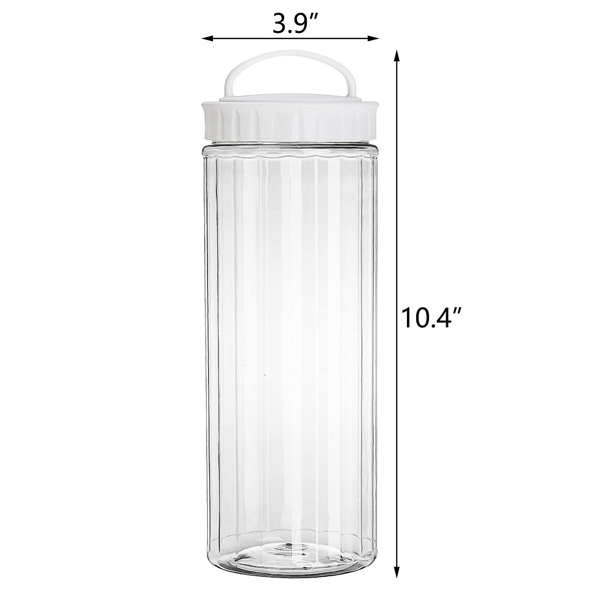 Lawei 4 Pack Clear Plastic Jars with Lids - 50 Oz Tall Clear Empty Plastic Jars Plastic Food Storage Jars for Food & Home Storage