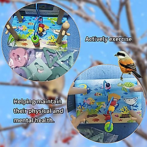 Bird Wooden Block Puzzle Toy Parrot Training Intelligence Toy Parakeet Perch Gym Playpen Stacking Rings Toy Mini Parrot Blocks Balls for Macaw Cockatile Cockatoos and Other Birds 