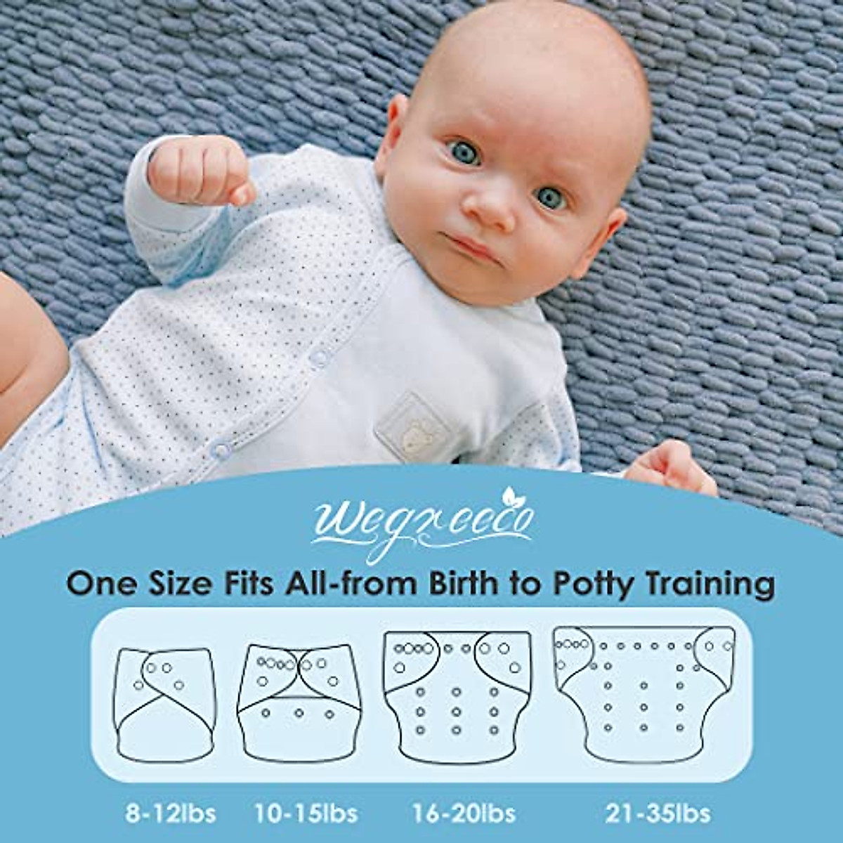 wegreeco Washable Reusable Baby Cloth Pocket Diapers Fresh Animal Bundle with Cloth Diapers Pink Girly and Wet Dry Bags