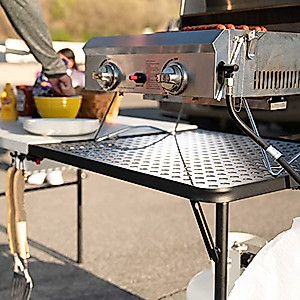 Lifetime Folding Tailgate Table with Grill Rack, 5-Foot, Pumice & Black
