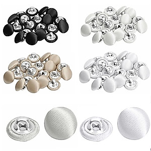 20 Pcs Satin Covered Metal Shank Buttons Cloth Buttons for Wedding Dress Tuxedo Suits (Champagne, 10mm)