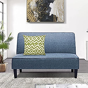 Aklaus Small Loveseat for Small Space,Armless Loveseat,Dining Bench with Back,Upholstered Dining Bench Banquettes Loveseat for Living Room, Prints
