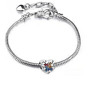 Chili Jewelry Autism Awareness Charm Heart Beads Compatible With Pandora Charms Bracelets