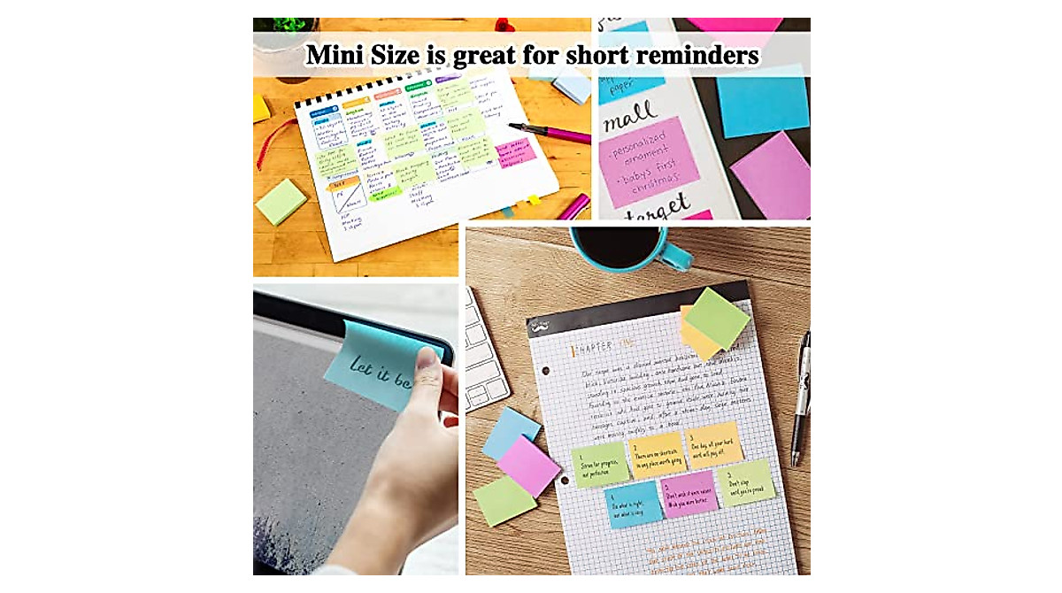 1.5x2" Small Sticky Notes | 50 Bulk Pads, 4 Pastel Colors