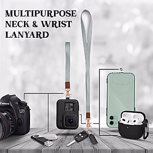 MONDO DESIGNS 2-in-1 ID Badge Holder & Lanyard Wallet - Multi-Use Womens Small Wallet with Removable Wristlet & Neck Lanyard, Clear Window, 5 Card Slots, Phone Holder, Ring Keychain - Green