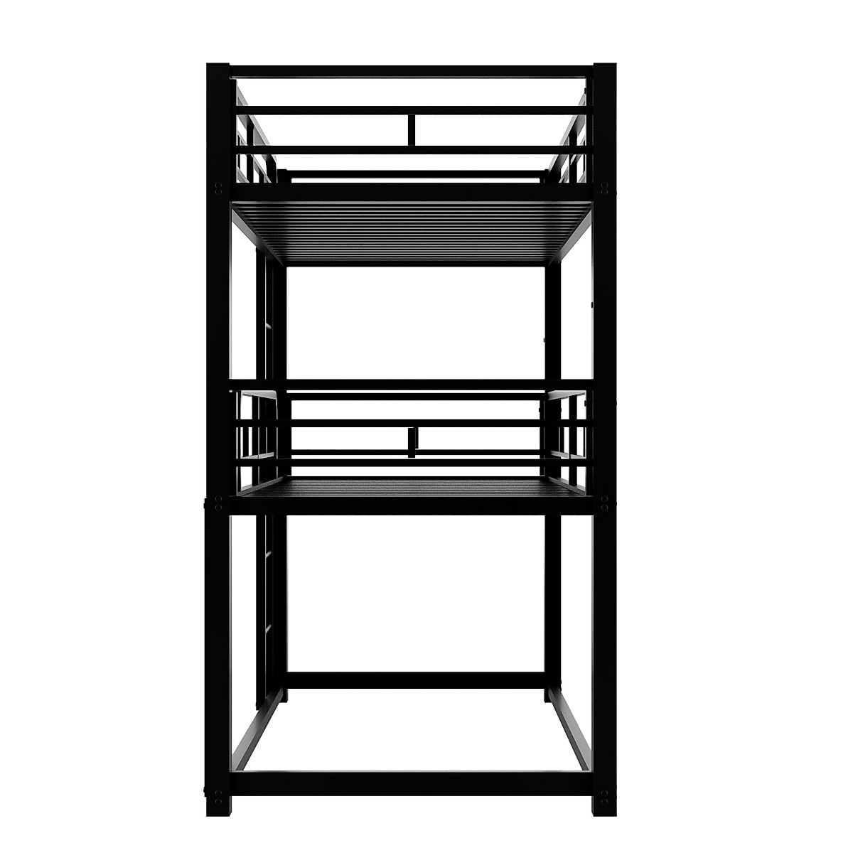 Bunk Beds, Twin Over Twin Over Twin Metal Bunk Bed, Triple Bunk Bed for Kids,Teens, Adults, Girls, Boys, Detachable BunkBed Can Be Divided into 3 Twin Beds,No Box Spring Need (Black)