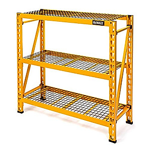 DEWALT 4-Foot Tall, 3 Shelf Steel Wire Deck Industrial Storage Rack, Adjustable for Custom Workshop/Garage Storage Solutions, Total Capacity: 4,500 lbs.