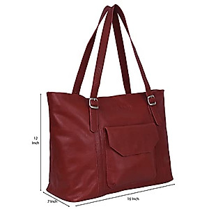 ANTONIO VALERIA Sage Red Printed Leather Shoulder Bag for Women