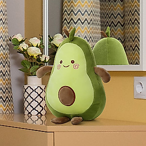 Niuniu Daddy Avocado Stuffed Animal 11.5 inch Plushies Squishy Snuggle Plush Toys Soft Kawaii Food Shaped Plushie Fruit Series Hugging Pillow for Kids/Toddlers/Teen